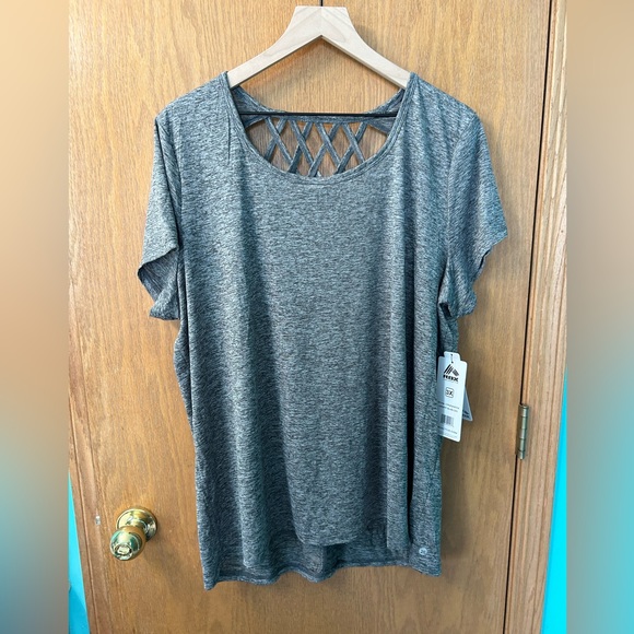 RBX | Tops | Nwt Rbx Top 3x Activewear Tshirt Grey Back Lattice Design ...